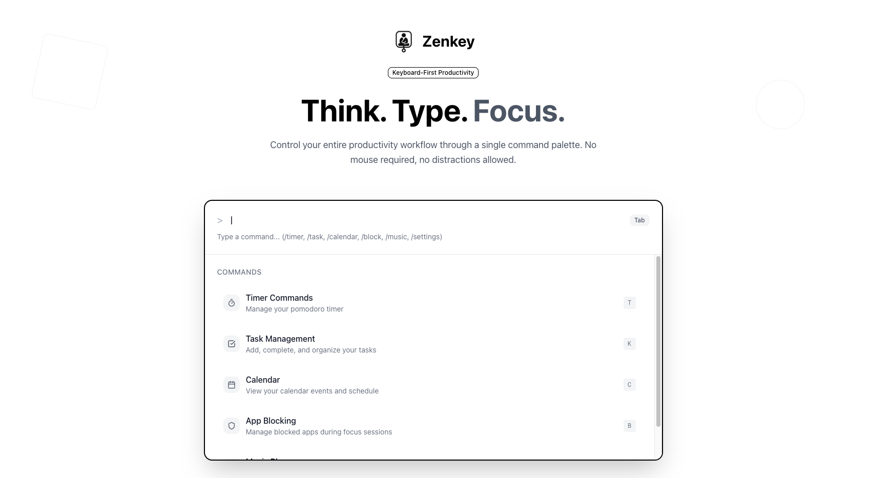 Zenkey - Keyboard-First Productivity App | Command Palette for Focus
